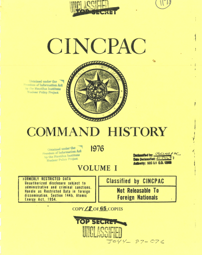 1976 CINCPAC Command History (Vol. I) | Nautilus Institute for Security ...